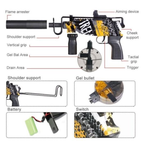Toys | Scorpion Electric Gel Ball Blaster Toy Gun Automatic Splatter ...